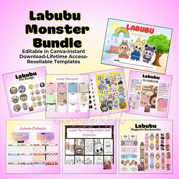 Labubu Sticker Template - Etsy
