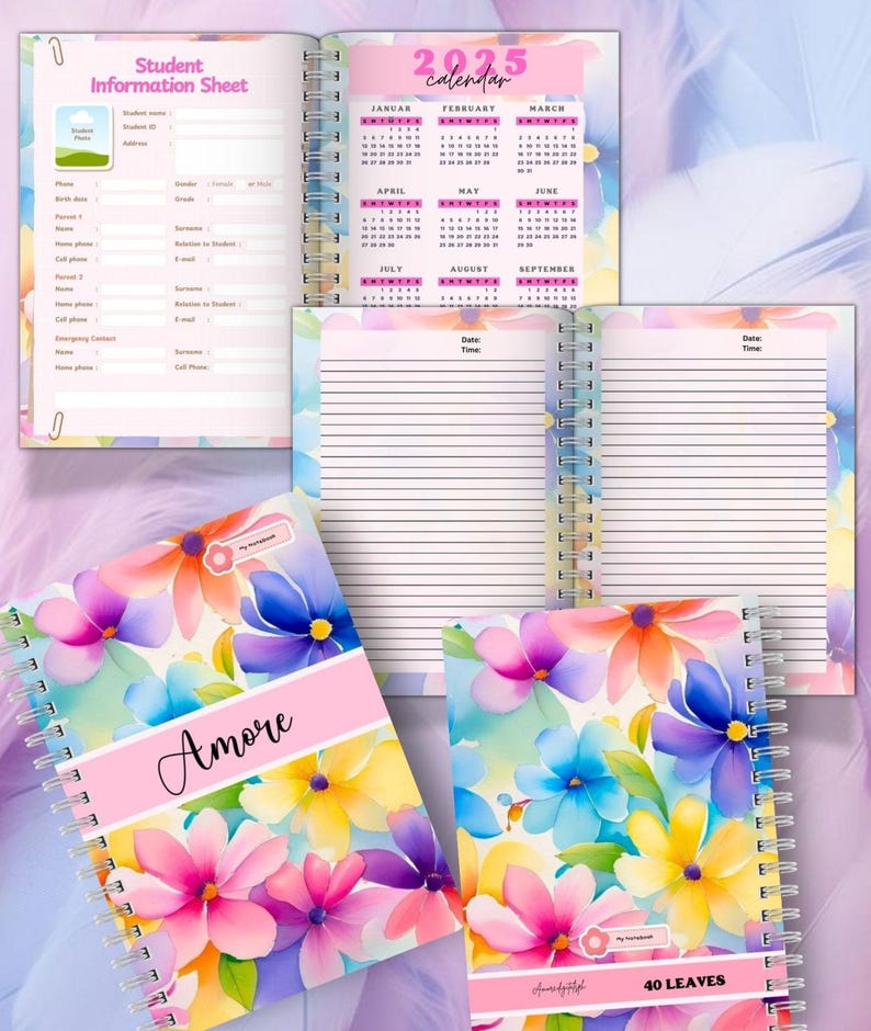 My Notebook Bundle With Calendar and Personal Info Page - Etsy