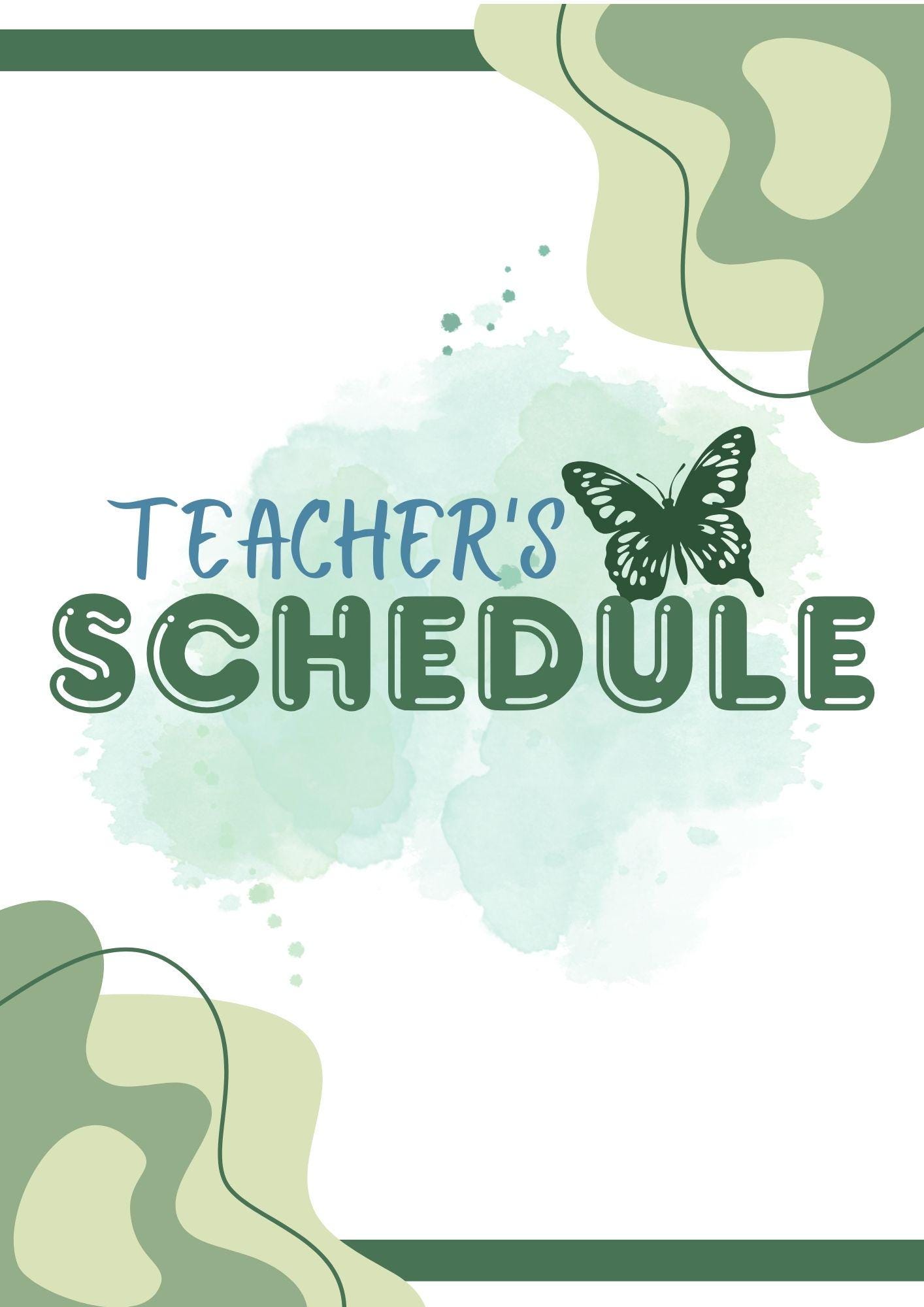 Aesthetic Teacher's Planner Green Theme, Printable and Editable - Etsy