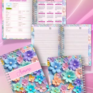My Notebook Bundle With Calendar and Personal Info Page - Etsy
