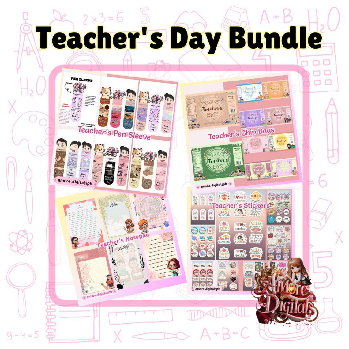Teachers Day Bundle, Teachers Day Chip Bag, Pen Sleeve, Notepad ...