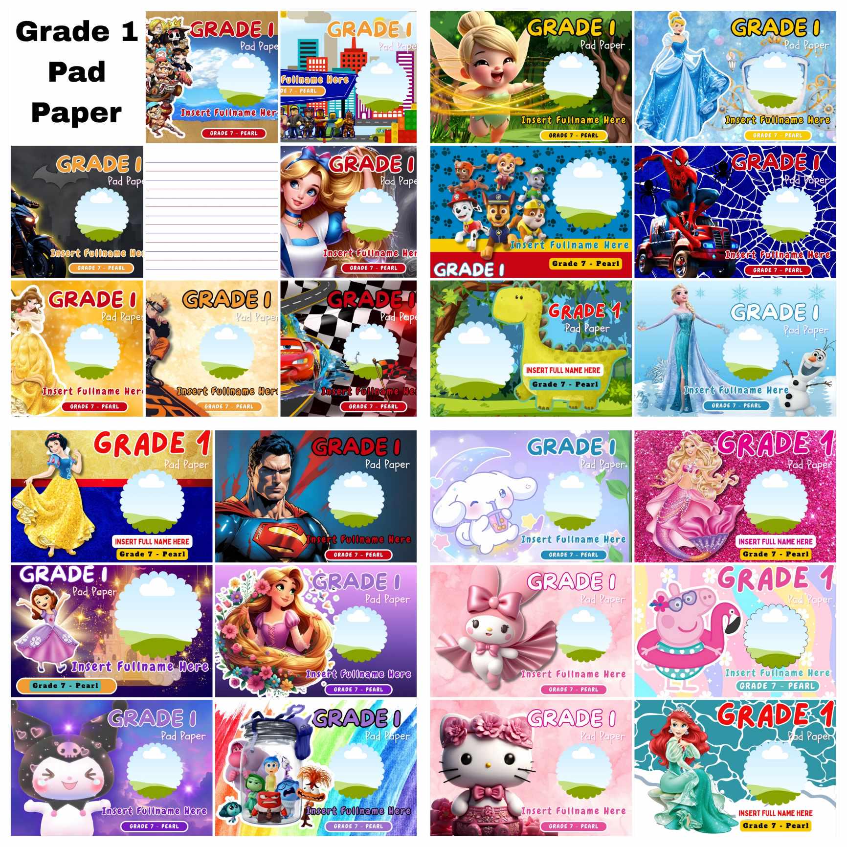 Back-to-school Printables Kit, Notebook Covers, Notepads, Name Tags ...