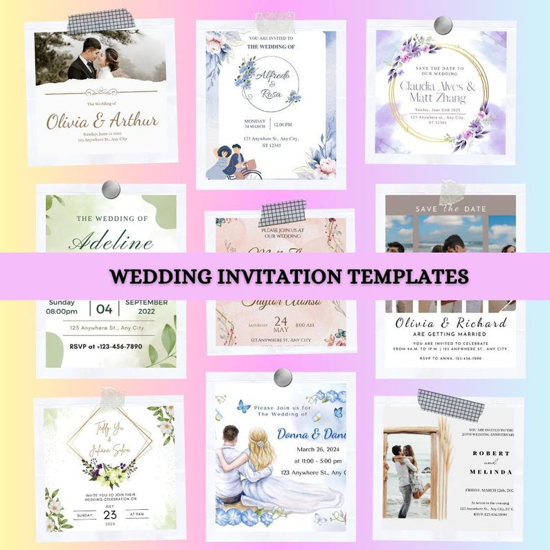 Wedding Invitation Templates 50 Designs,with Freebies, Instant Download ...