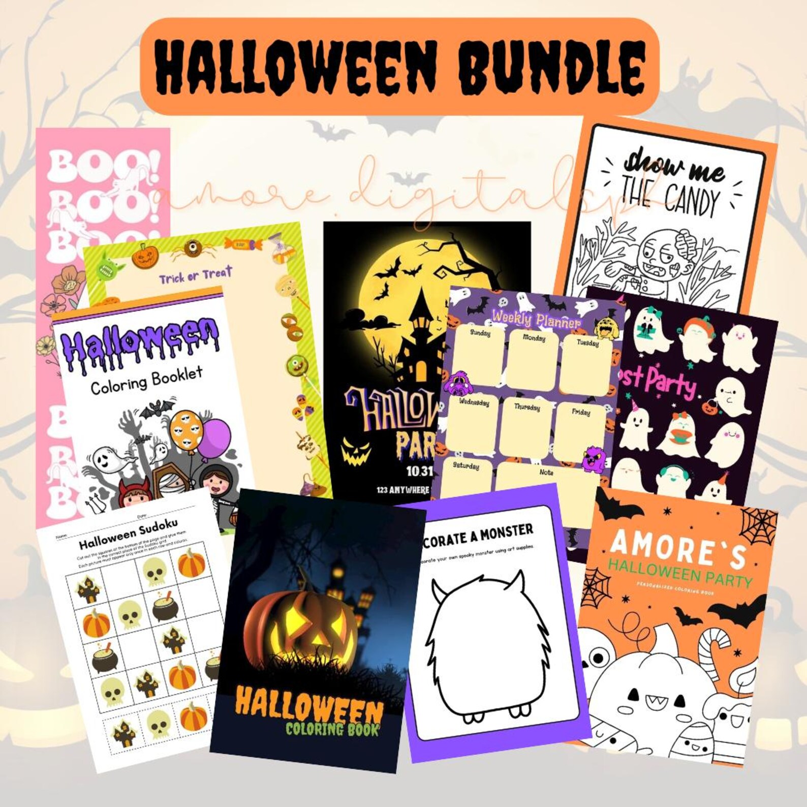 Halloween Templates Bundle - Etsy
