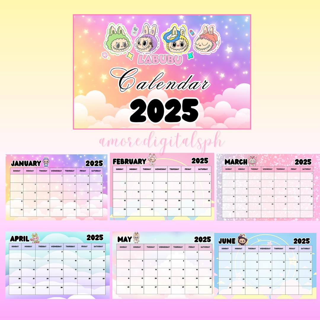 Labubu 2025 Calendar Template Ready-to-print Pdf File - Etsy