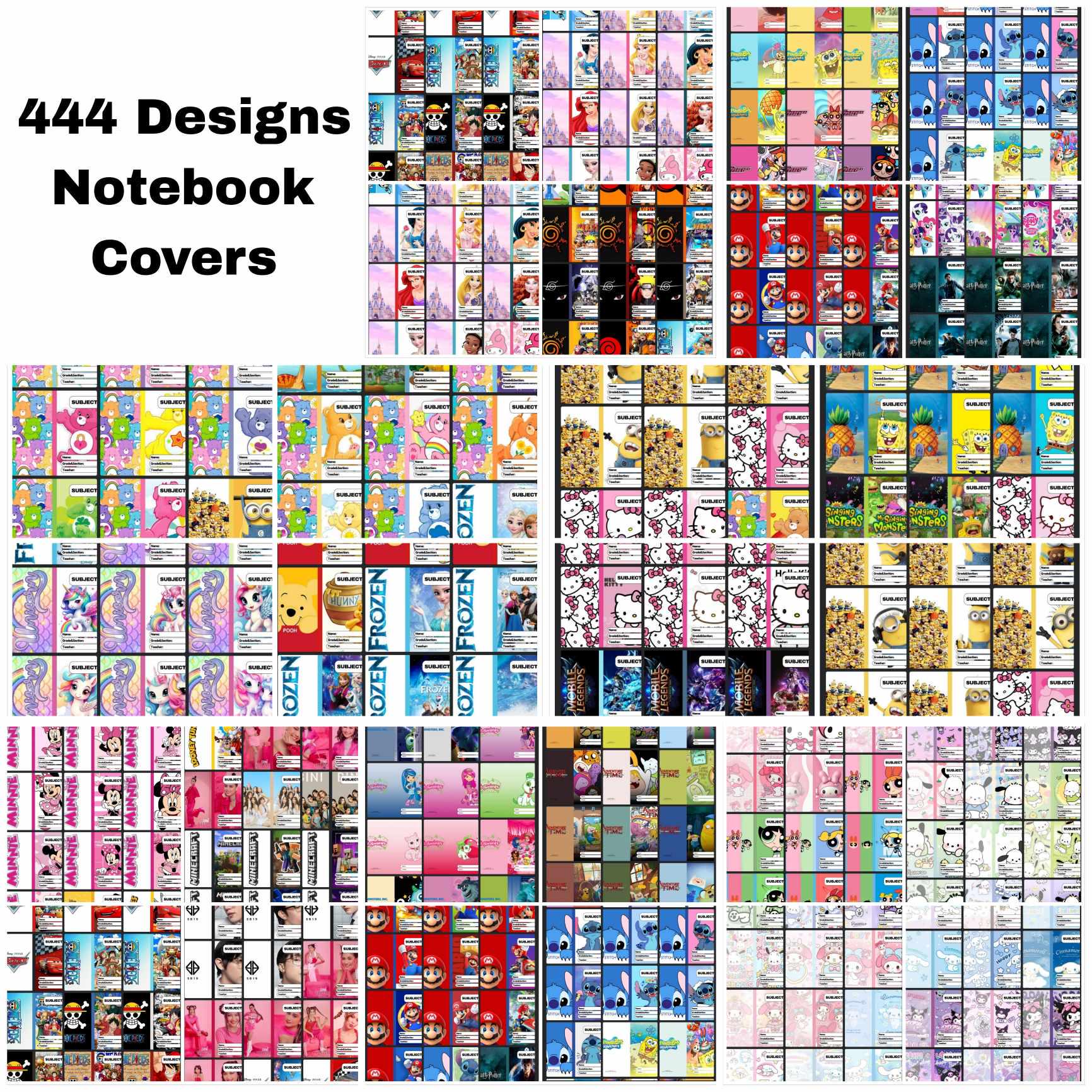 Back-to-school Printables Kit, Notebook Covers, Notepads, Name Tags ...
