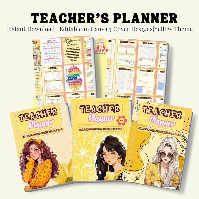 Teacher's Planner Mega Bundle 9-in-1, Canva Editable With MRR - Etsy