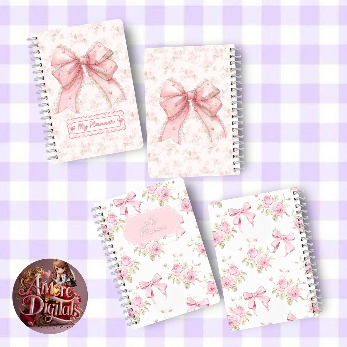 Undated Coquette Planners Editable and Printable Templates for Planners ...