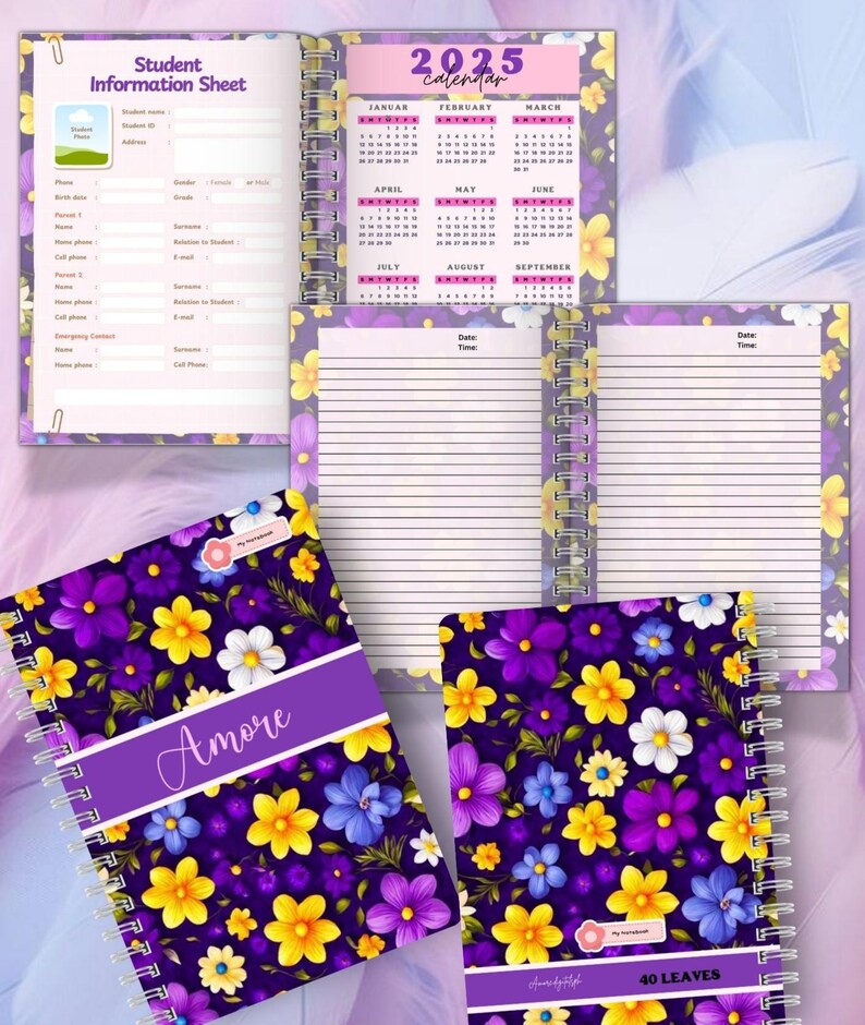 My Notebook Bundle With Calendar and Personal Info Page - Etsy
