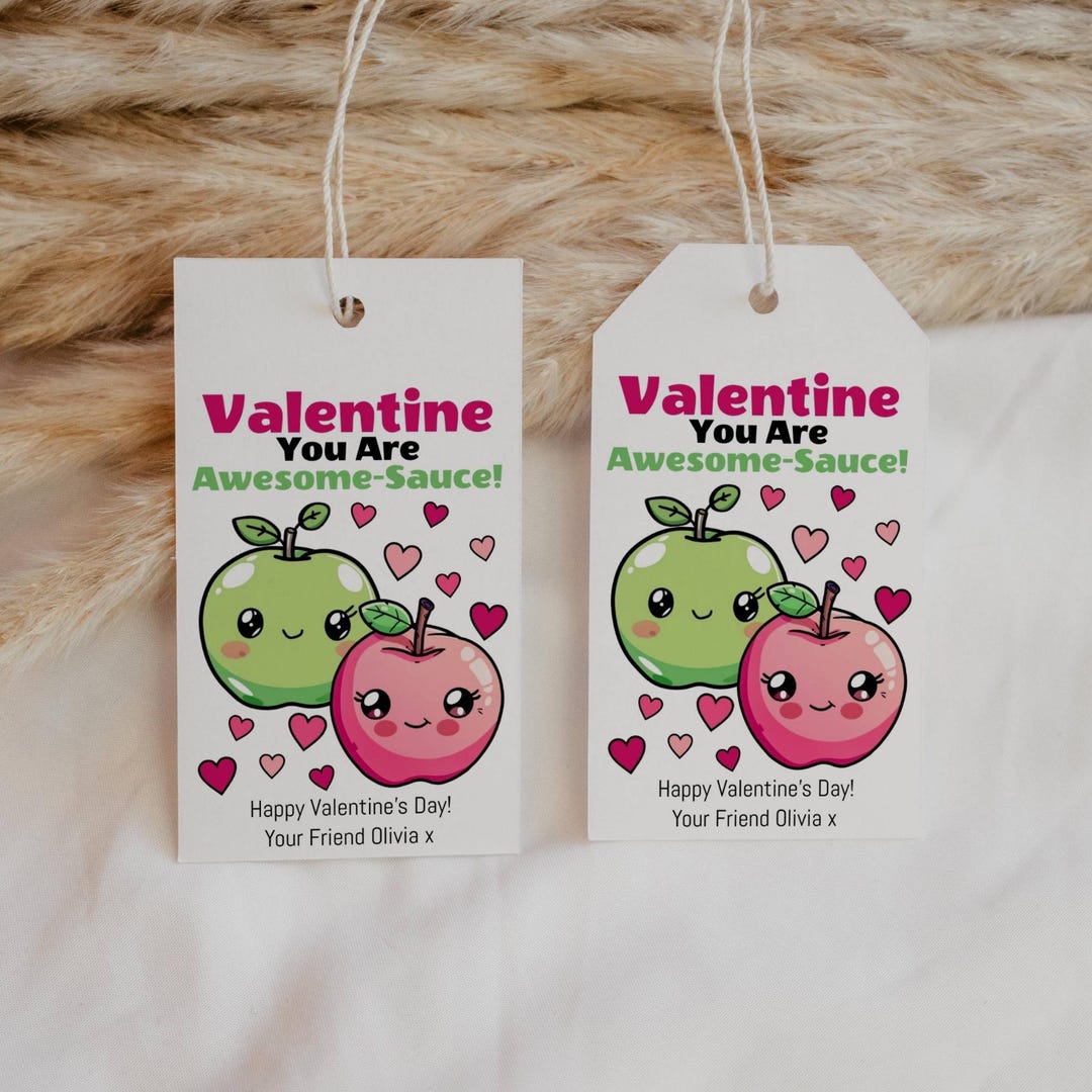 Your Are Awesome Sauce Gift Tag Cute Valentine Apple Sauce Printable ...