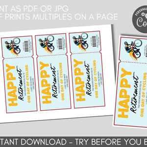 Editable Happy Retirement One Day Cycling Gift Certificate Template ...