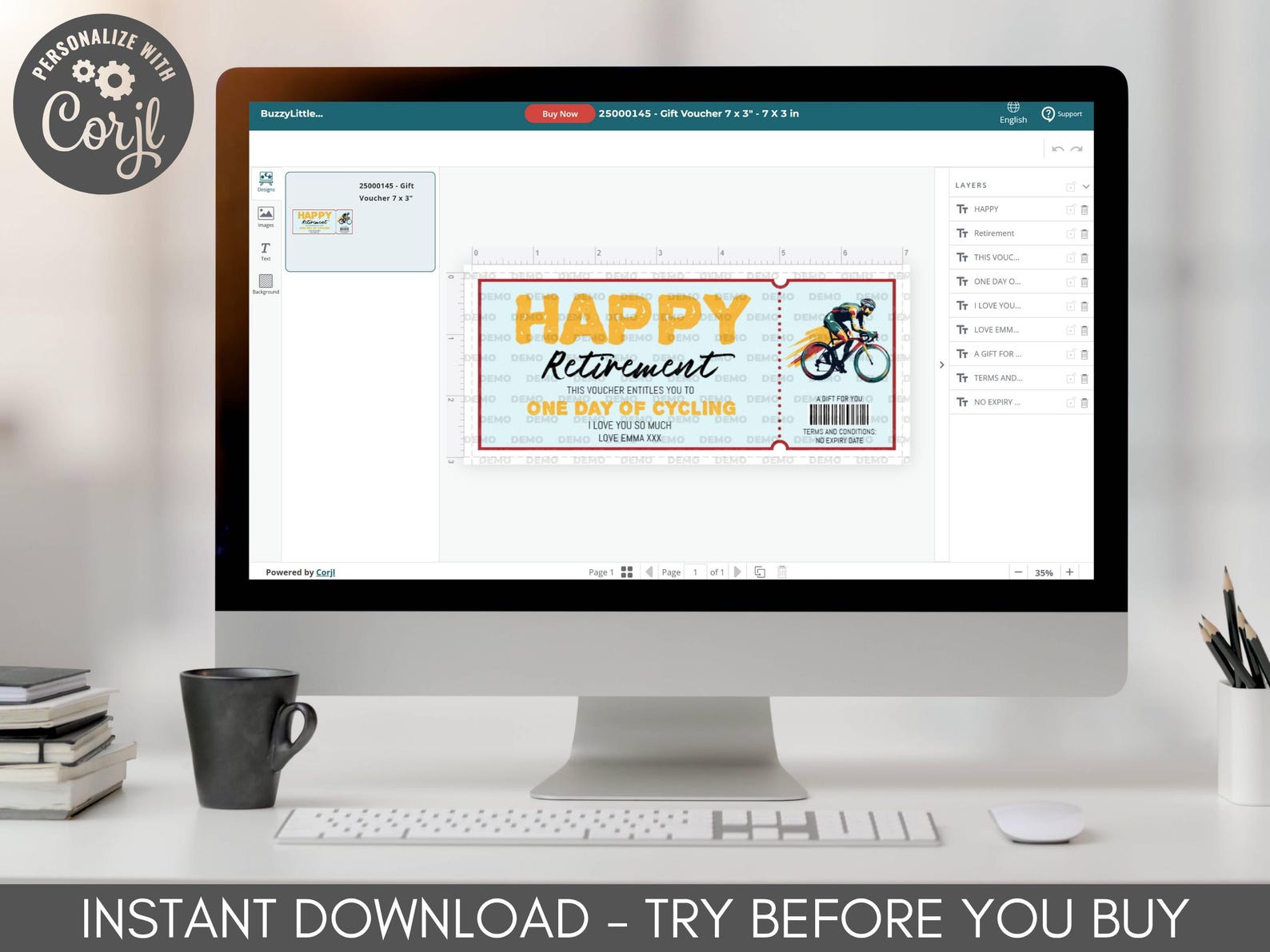 Editable Happy Retirement One Day Cycling Gift Certificate Template ...