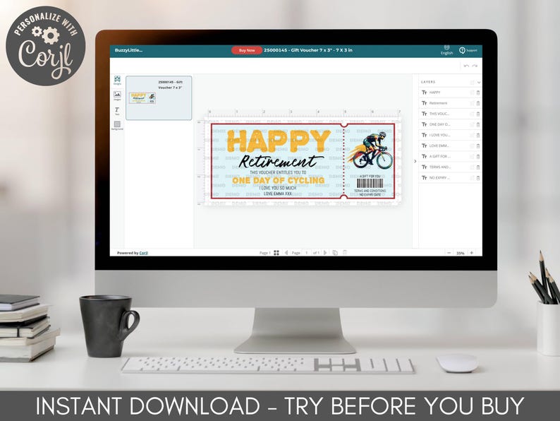 Editable Happy Retirement One Day Cycling Gift Certificate Template ...