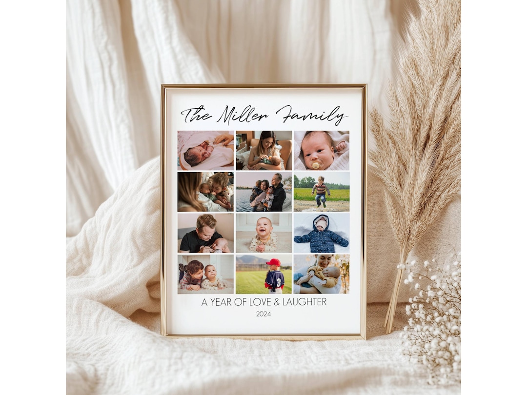 Printable Family Photo Collage Template A Year of Love & Laughter ...