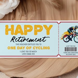 Editable Happy Retirement One Day Cycling Gift Certificate Template ...