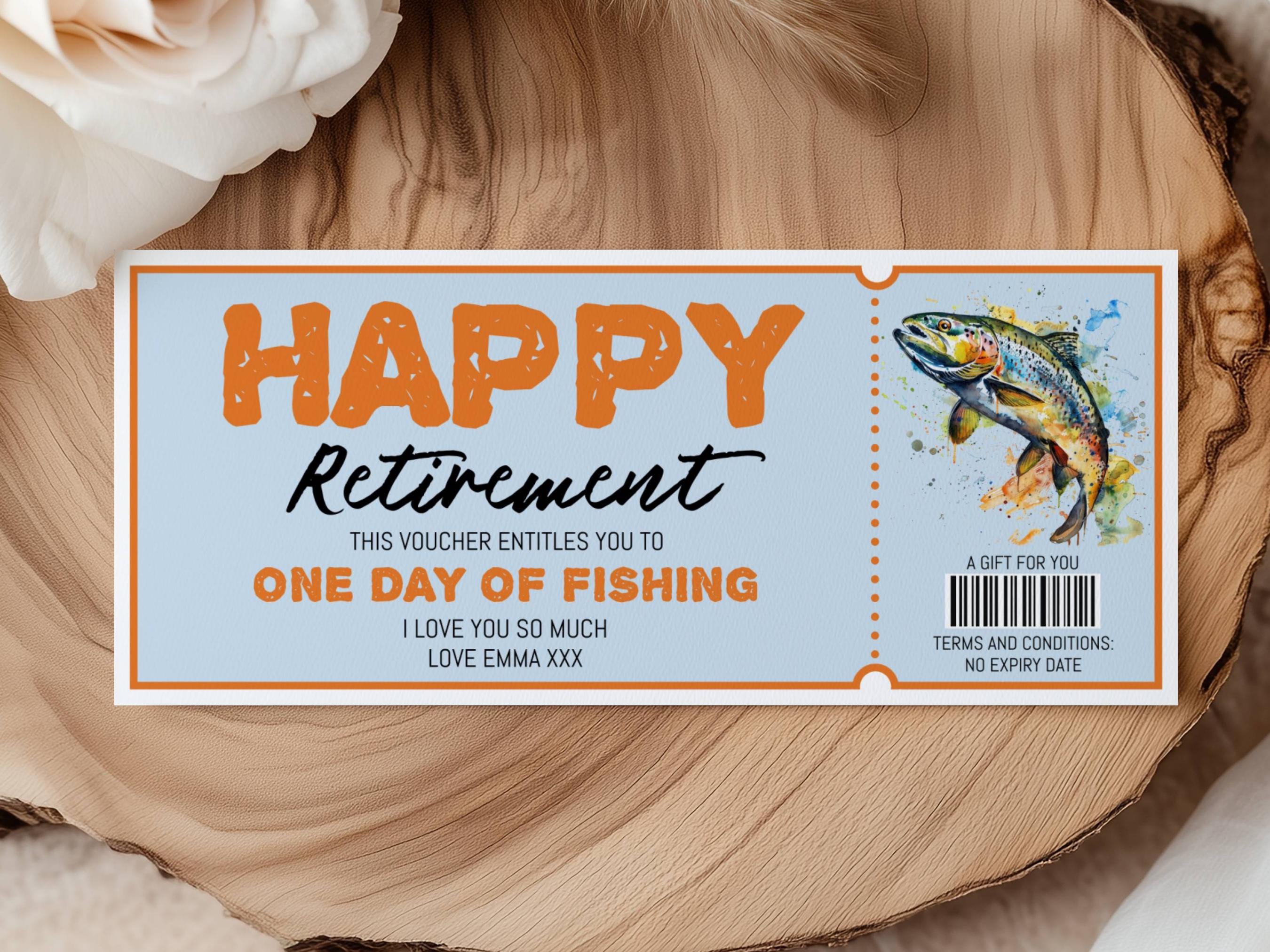 Editable Happy Retirement Fishing Gift Certificate Template Printable ...