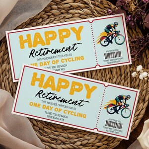 Editable Happy Retirement One Day Cycling Gift Certificate Template ...