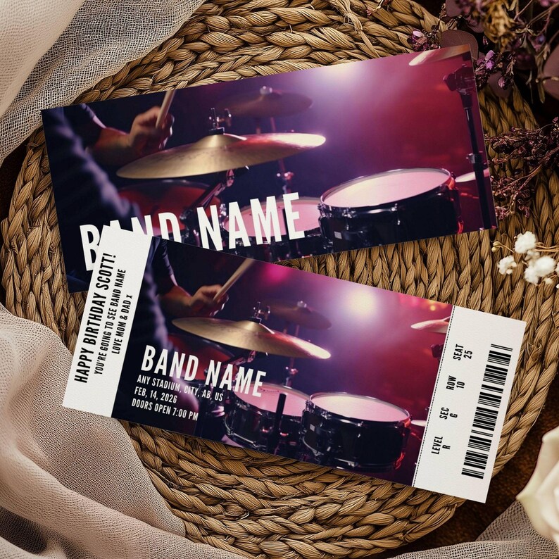 Editable Rock Concert Ticket Canva, Printable Tickets Template, DIY ...