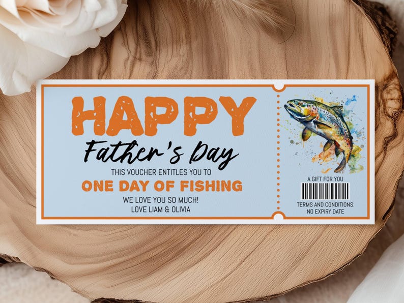 Editable Happy Father's Day Fishing Gift Certificate Template Printable ...