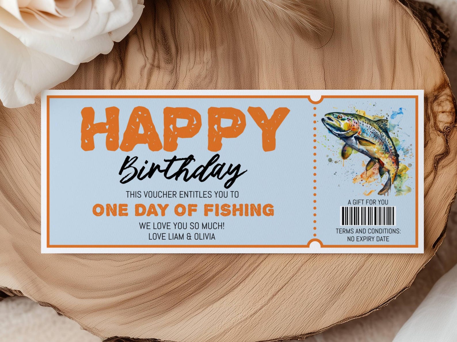 Editable Happy Birthday Fishing Gift Certificate Template Printable Day ...