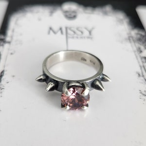 HURT Ring With Pink Cz - Etsy