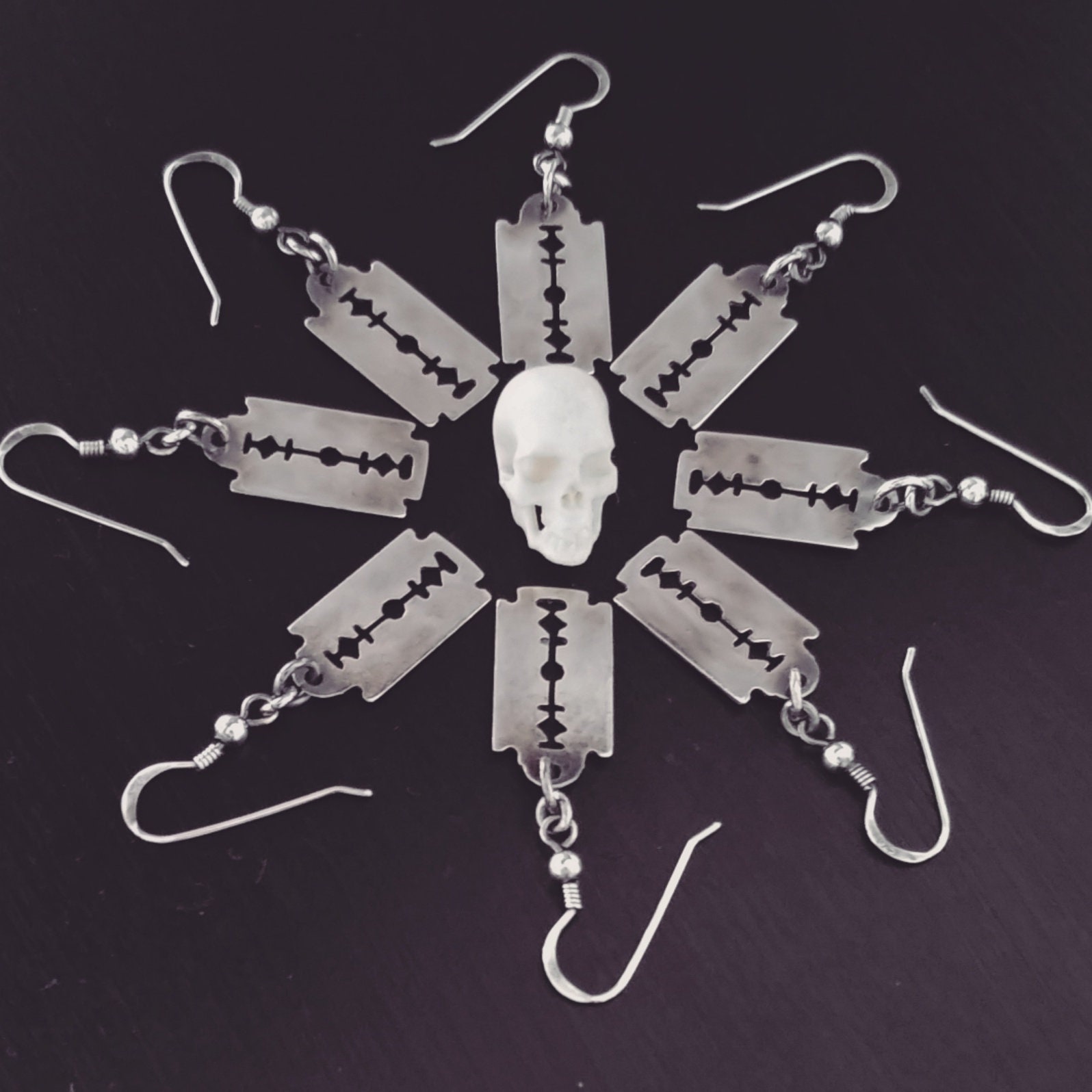 RAZOR BLADE earrings | Etsy