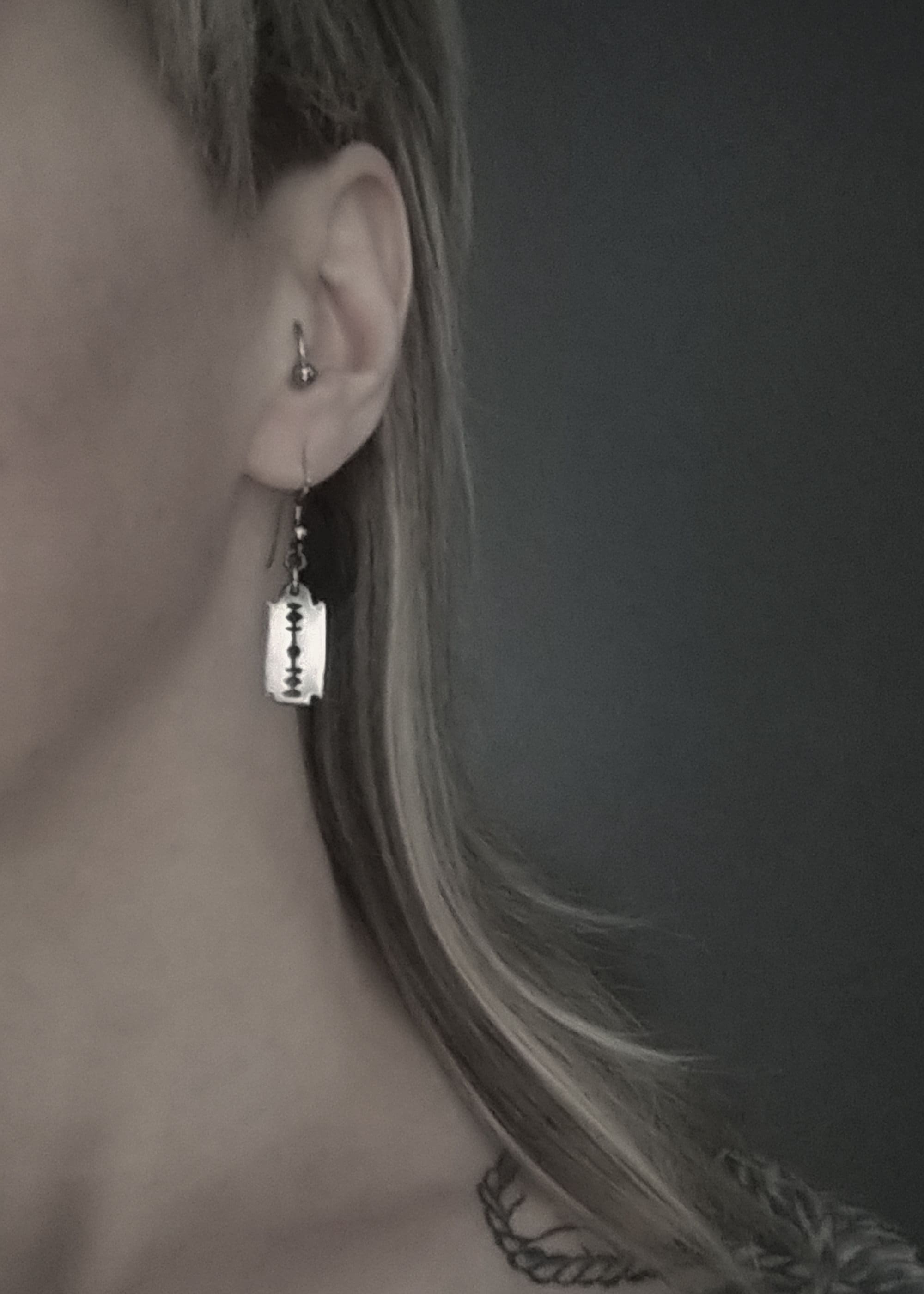 RAZOR BLADE earrings | Etsy