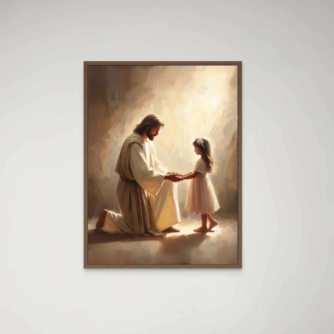Gentle Saviour, Christian Art, Jesus With Girl, Jesus Wall Art, LDS Art ...