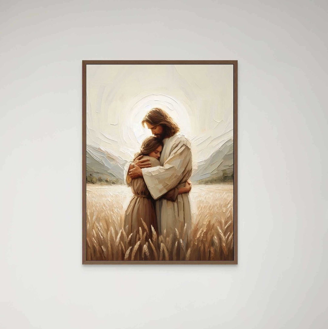 Divine Embrace, Christian Painting, Jesus Hugging a Woman, Picture of ...