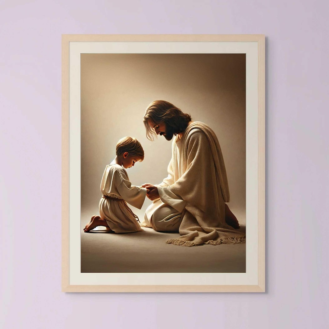 Jesus With Boy Printable Art Jesus With Children Christian Poster Jesus ...