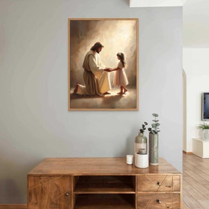 Gentle Saviour, Christian Art, Jesus With Girl, Jesus Wall Art, LDS Art ...