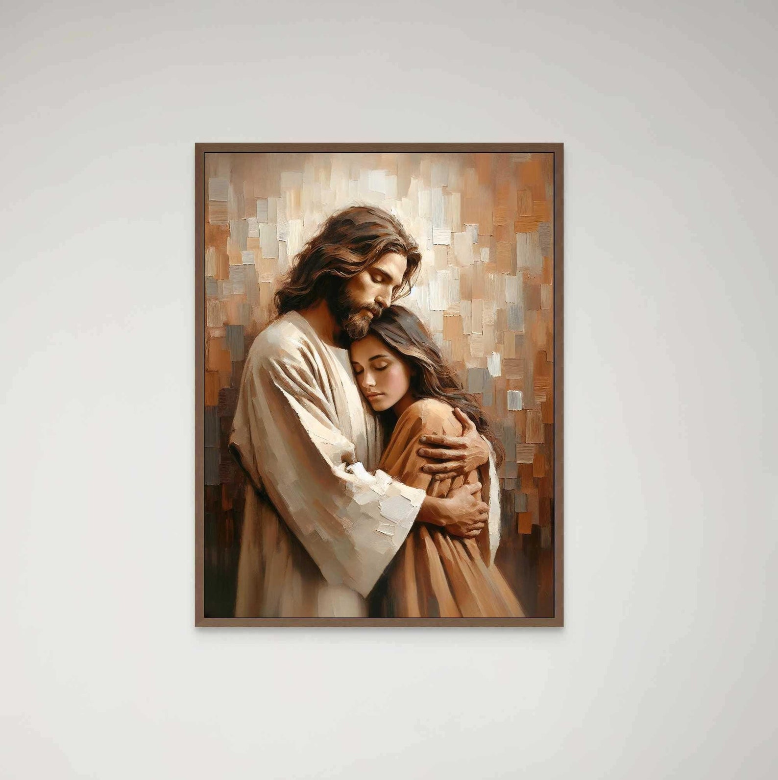 Jesus and Woman, Modern Christian Art, Jesus Hugging Woman, Jesus ...