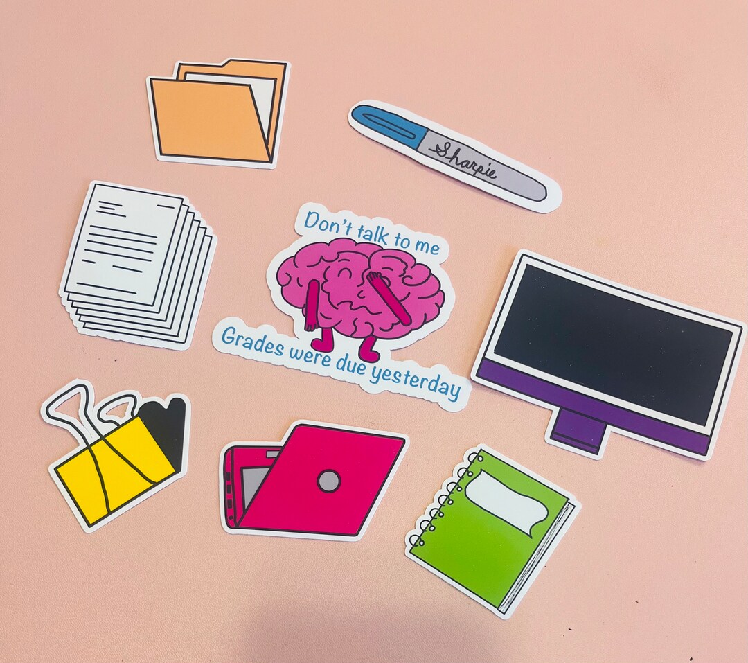 Teacher Sticker Pack Grades Were Due Yesterday Sticker Bundle - Etsy