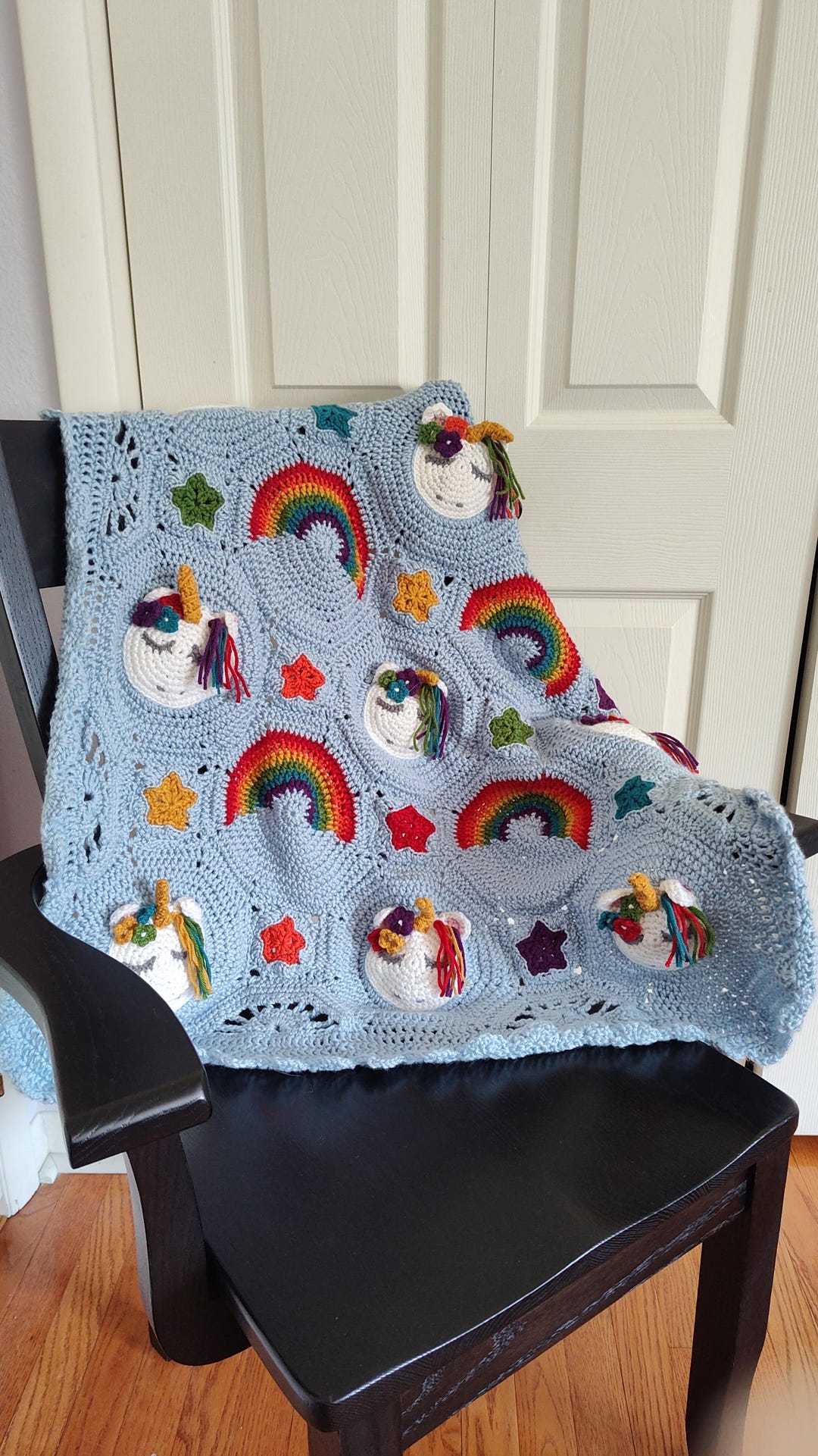 HANDMADE Unicorn Utopia Baby Afghan - 2nd Place Iowa State Fair - Etsy