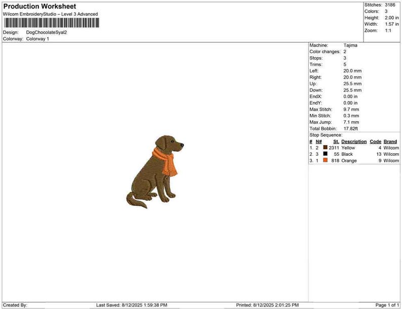 Labrador Retriever Embroidery Designs: Dog With Scarf Embroidery ...