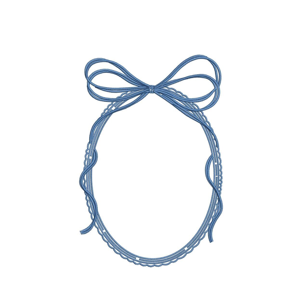 Blue Ribbon Wreath Embroidery Design: Vintage Frame (PES DST EXP) - Etsy