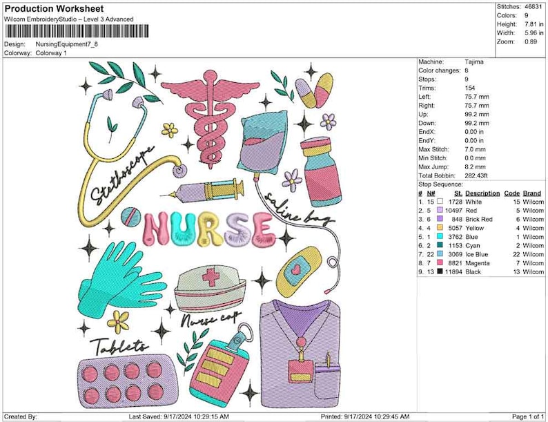 Nurse Life Embroidery Design: Medical Icons (digital Download) - Etsy