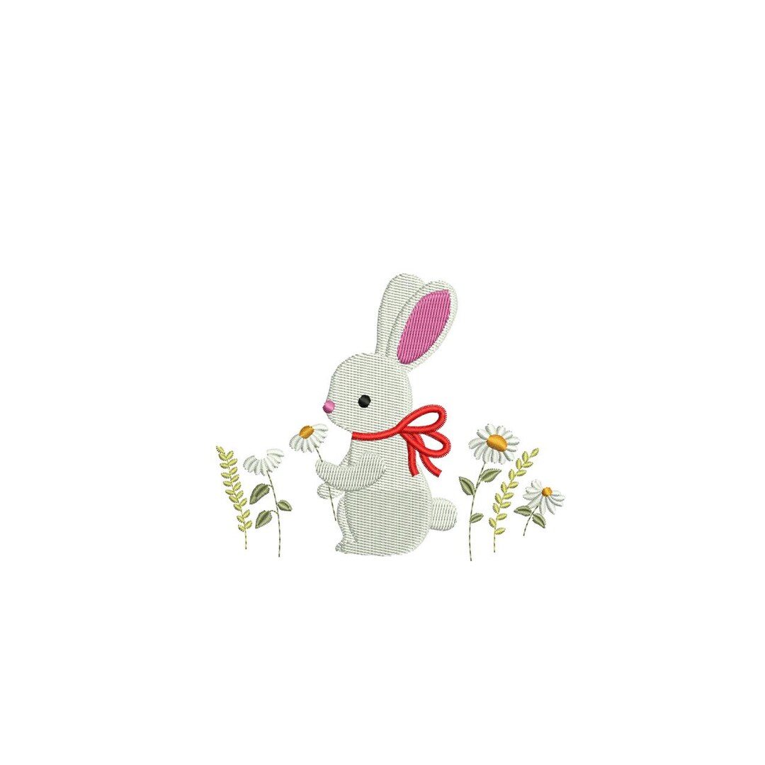Easter Bunny Embroidery Design for Kid Easter Rabbit Embroidery File ...