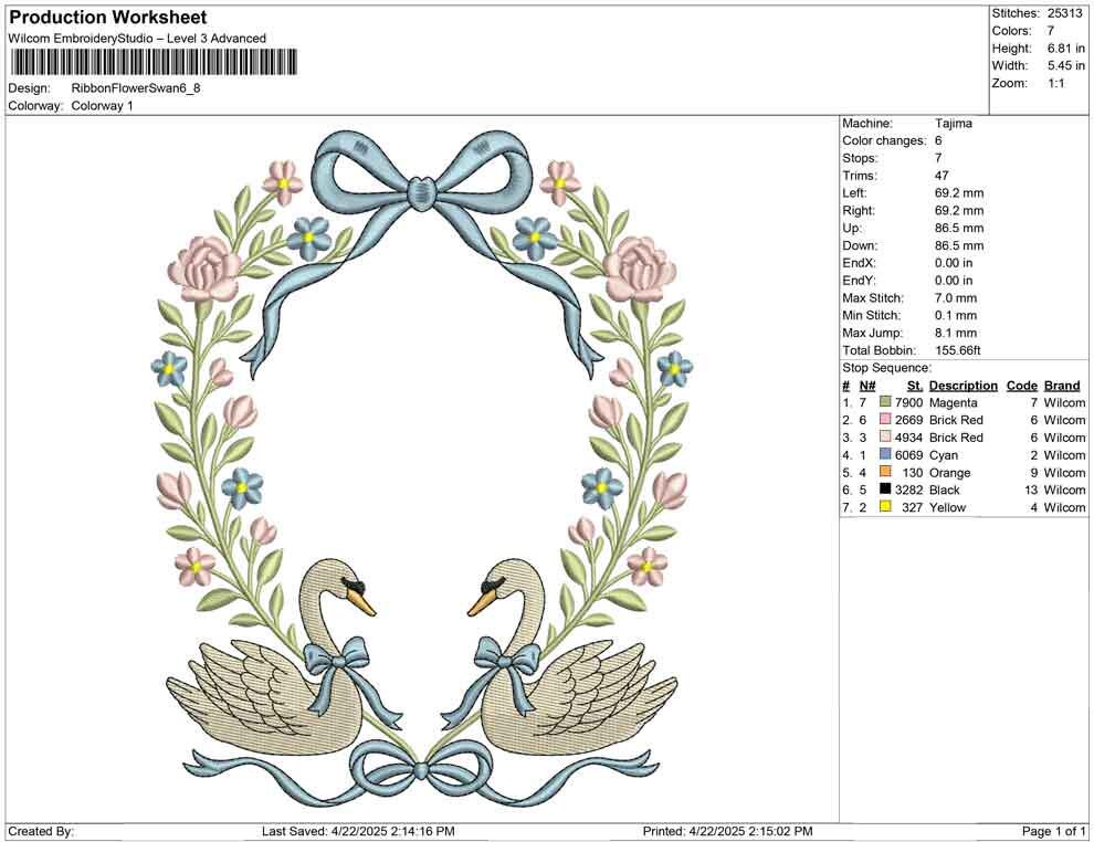 Swan Floral Frame Embroidery Design: Wedding Nursery Decor (digital ...