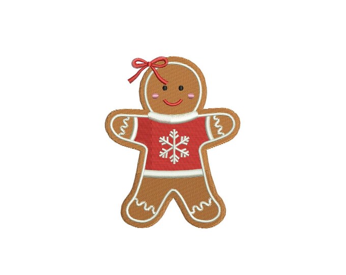 Gingerbread Man Embroidery Design: Christmas Cookie Embroidery File ...