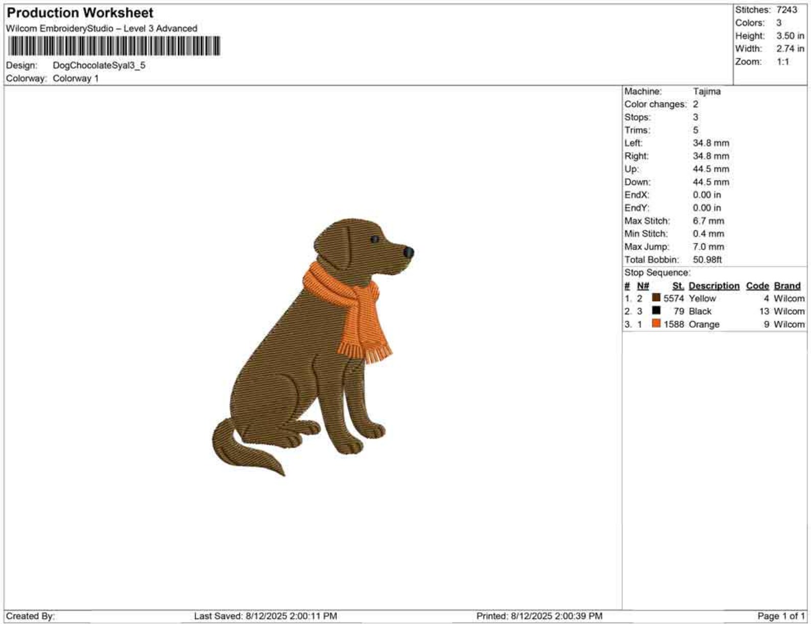 Labrador Retriever Embroidery Designs: Dog With Scarf Embroidery ...