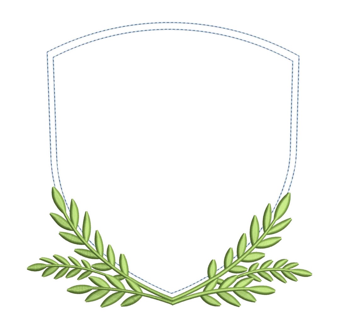 Leaf Crest Frame Embroidery Design: Baby Door Hanger Machine Embroidery ...