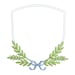 Bow and Leaf Frame Embroidery Design: Elegant Crest Machine Embroidery ...