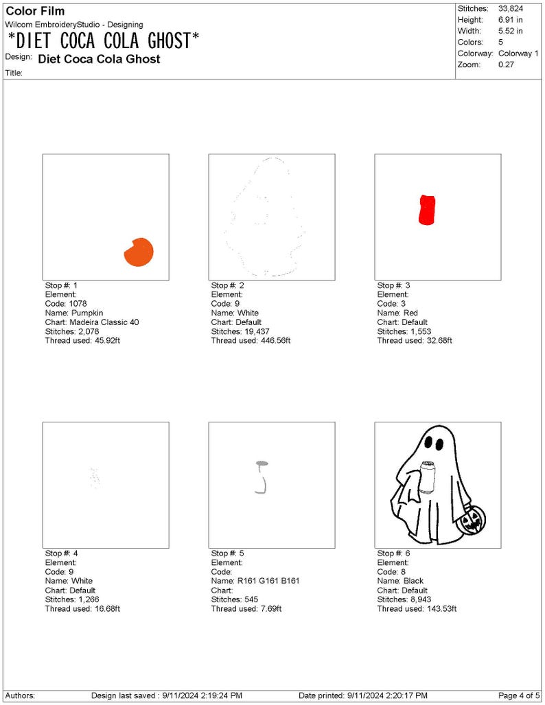Halloween Ghost Drinking Cola Embroidery Design (digital Download) - Etsy