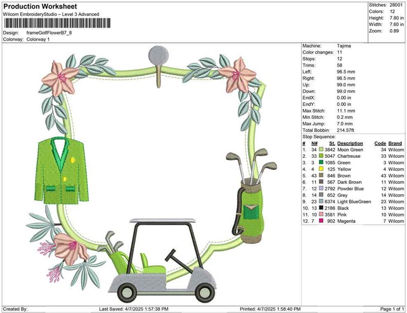 Golf Embroidery Frame Design: Golf Machine Embroidery Crest for Banner ...
