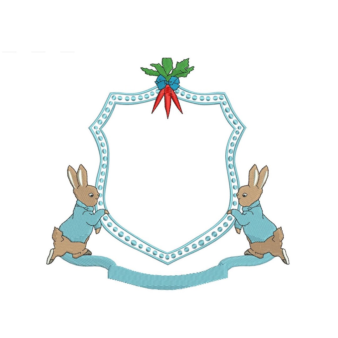Original Peter Rabbit Crest Frame Easter Embroidery Design Newborn Baby ...