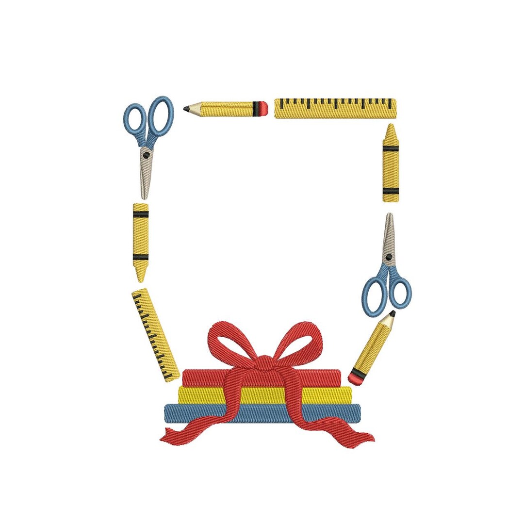 Back to School Frame Crest Embroidery Design Monogram Banner PES ...