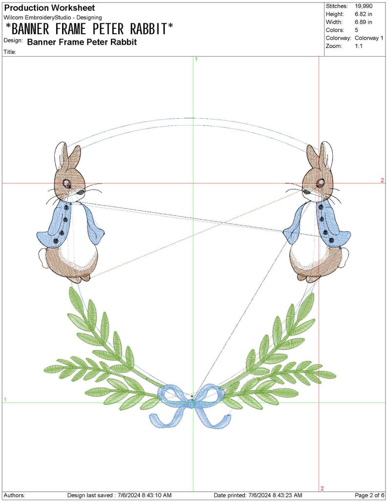 Banner Frame Peter Rabbit Winnie Embroidery DIGITAL PRODUCT Bmp Dgt Dst ...