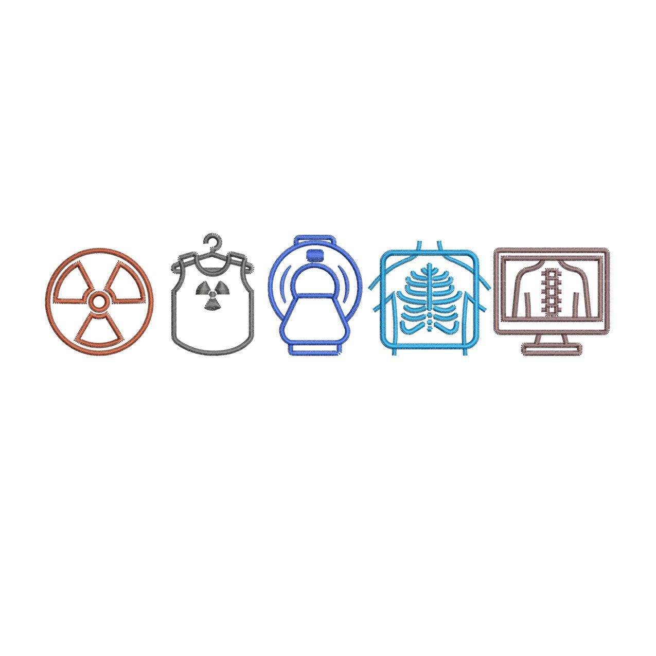 Radiology Medical Icons Embroidery Design: X-ray, MRI (digital Download ...