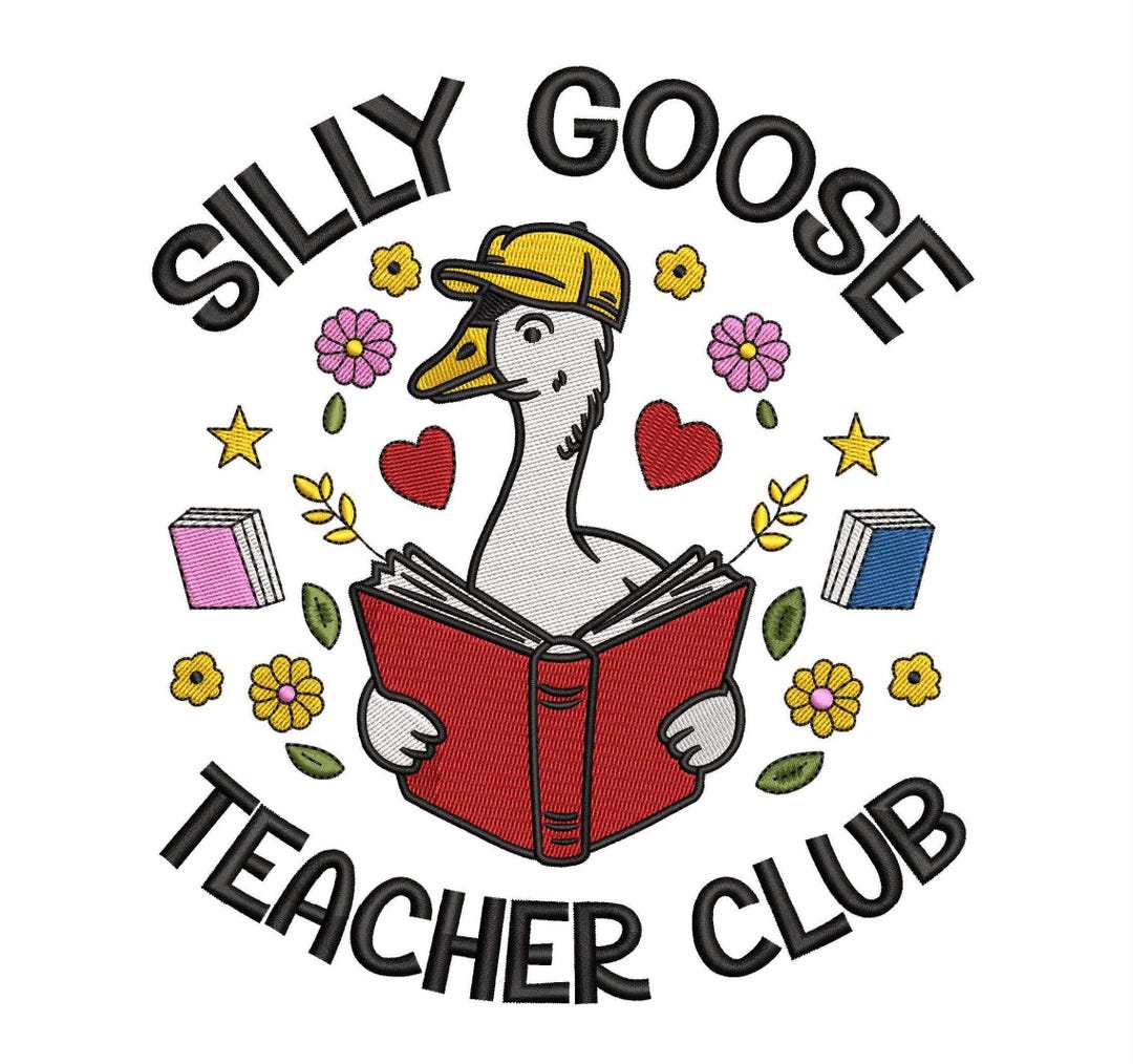 Silly Goose Embroidery Design Teacher Club Machine Embroidery File PES ...